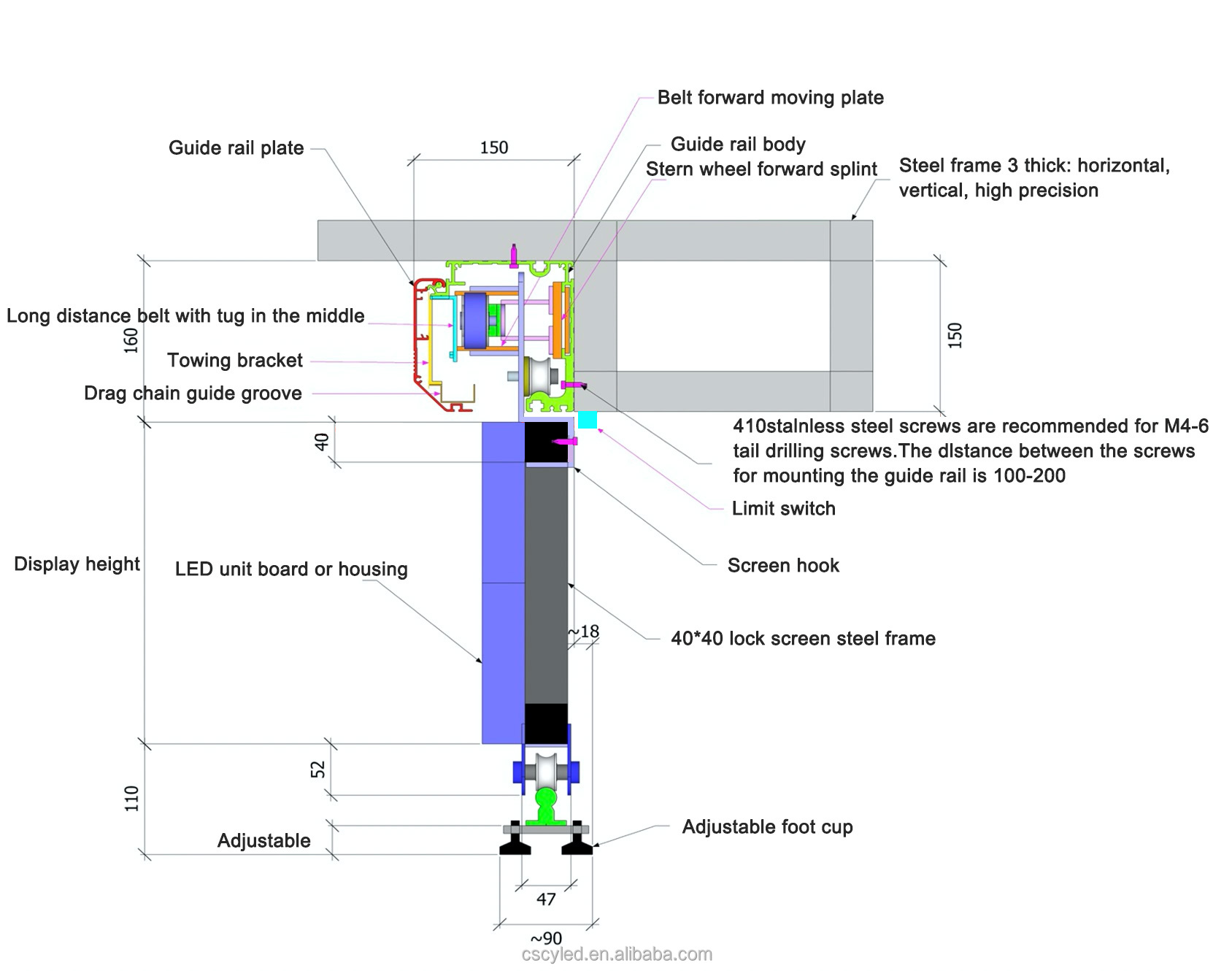 Mechanical Moving Structure Video Wall Panels Multiple Full Color ...
