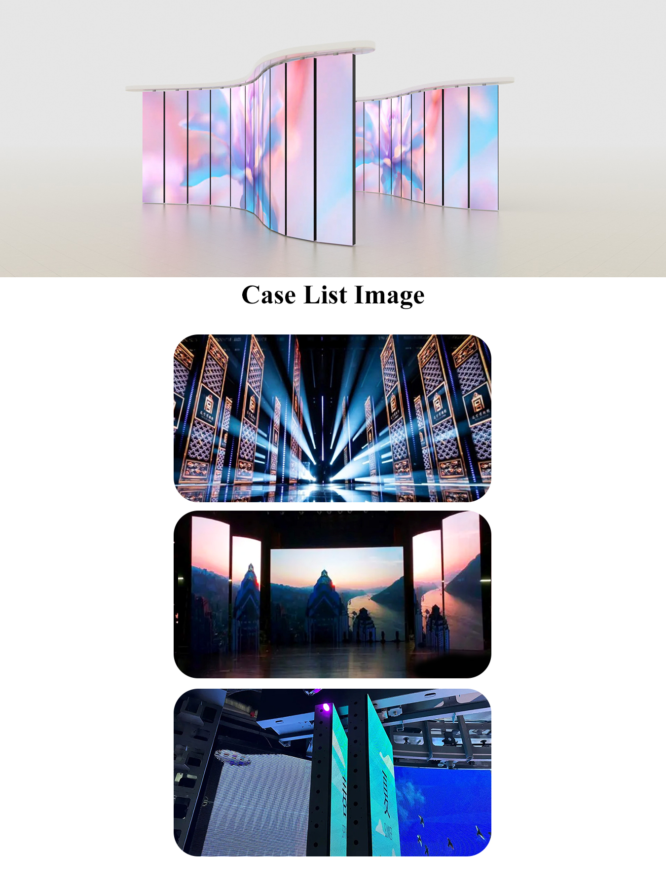 CE Sliding LED Screen Transparent Folding Indoor Led Wall Display